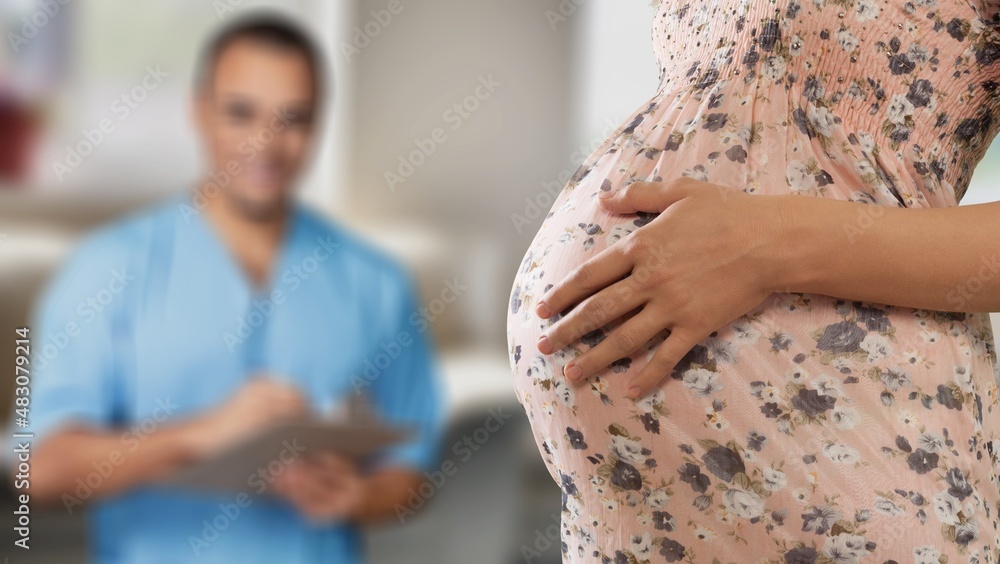 Preparing for baby birth. Woman expecting baby having appointments with ...