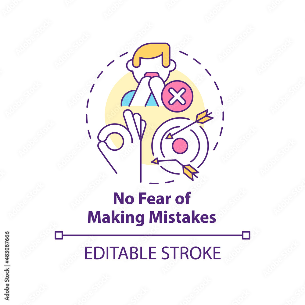 Fototapeta Zielony No fear of making mistakes concept icon. Employee ...