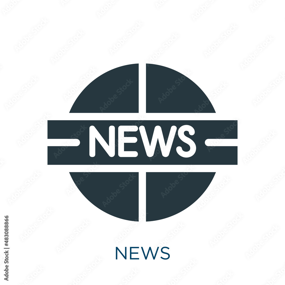 news logo vector icon. news logo, news, media filled icons from black ...