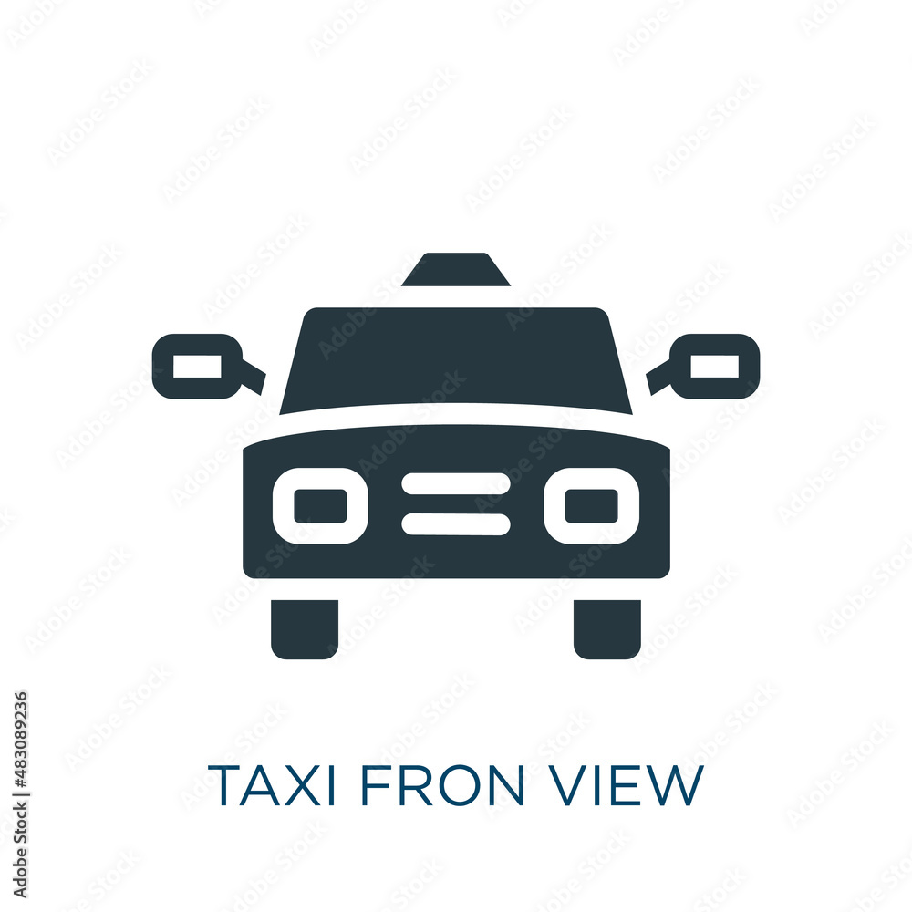 taxi fron view vector icon. taxi fron view, auto, view filled icons ...