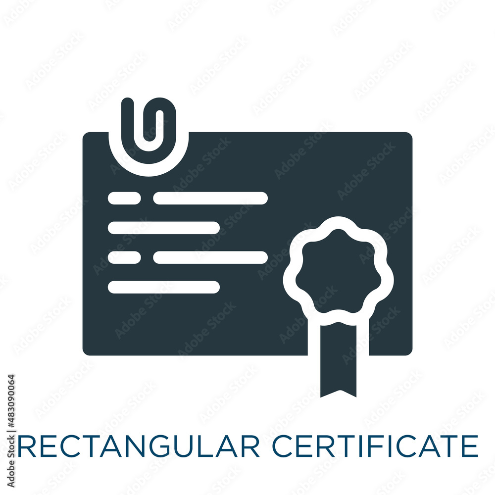 rectangular certificate vector icon. rectangular certificate ...