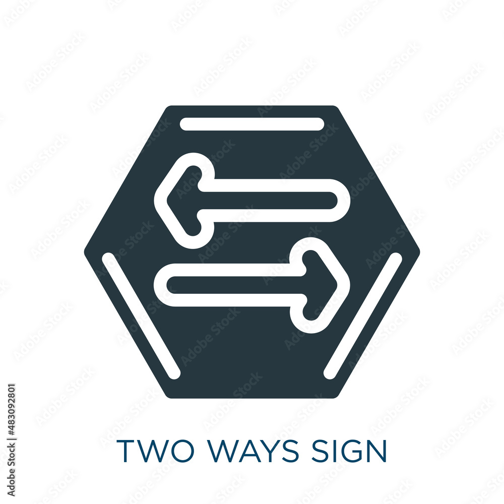 two ways sign vector icon. two ways sign, two, arrow filled icons from ...