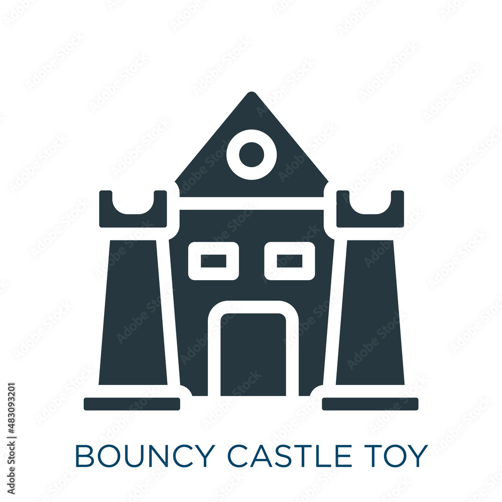 bouncy castle toy vector icon. bouncy castle toy, castle, play filled ...