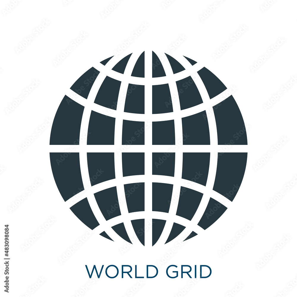 world grid vector icon. world grid, globe, internet filled icons from ...