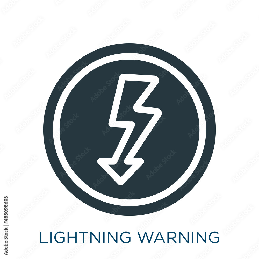 lightning warning vector icon. lightning warning, warning, lightning ...
