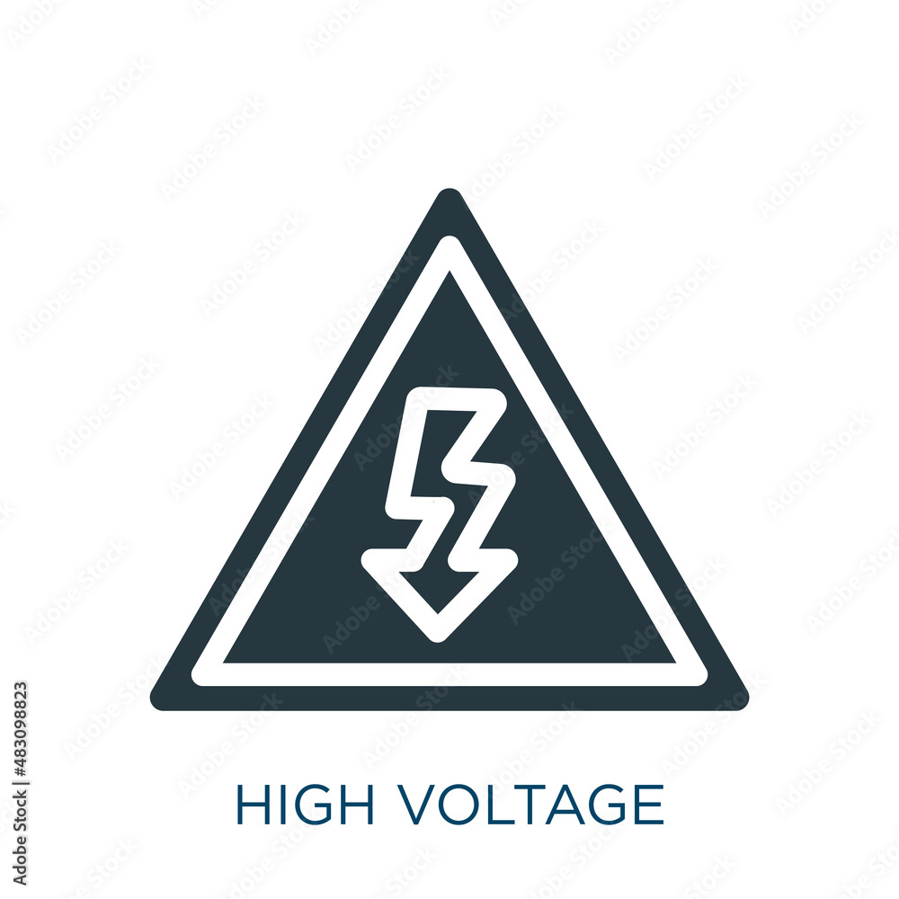 high voltage vector icon. high voltage, energy, electrical filled icons ...