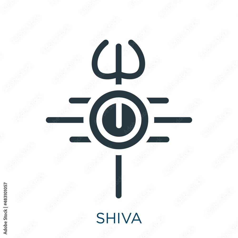 shiva vector icon. shiva, religious, meditation filled icons from black ...