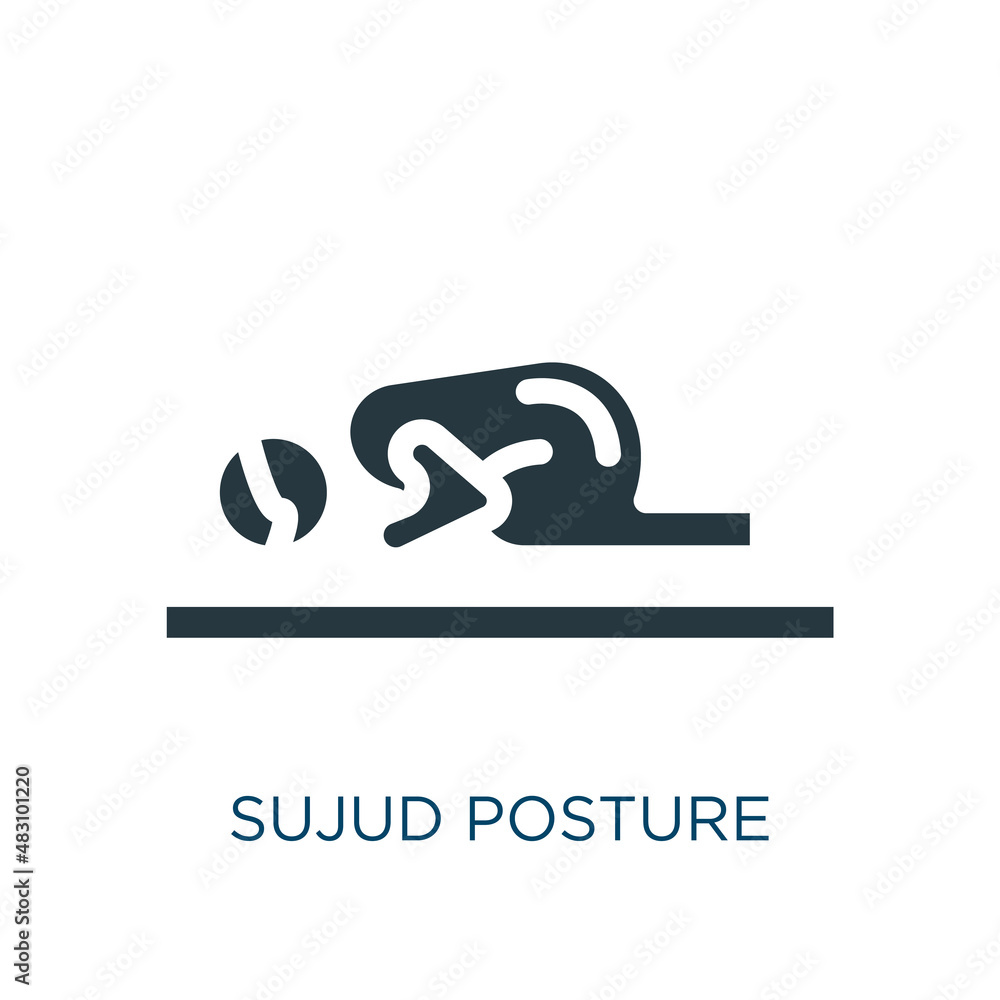 sujud posture vector icon. sujud posture, islamic, women filled icons ...