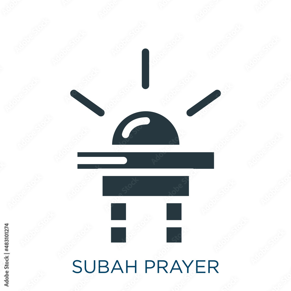 subah prayer vector icon. subah prayer, obligation, muslim filled icons ...