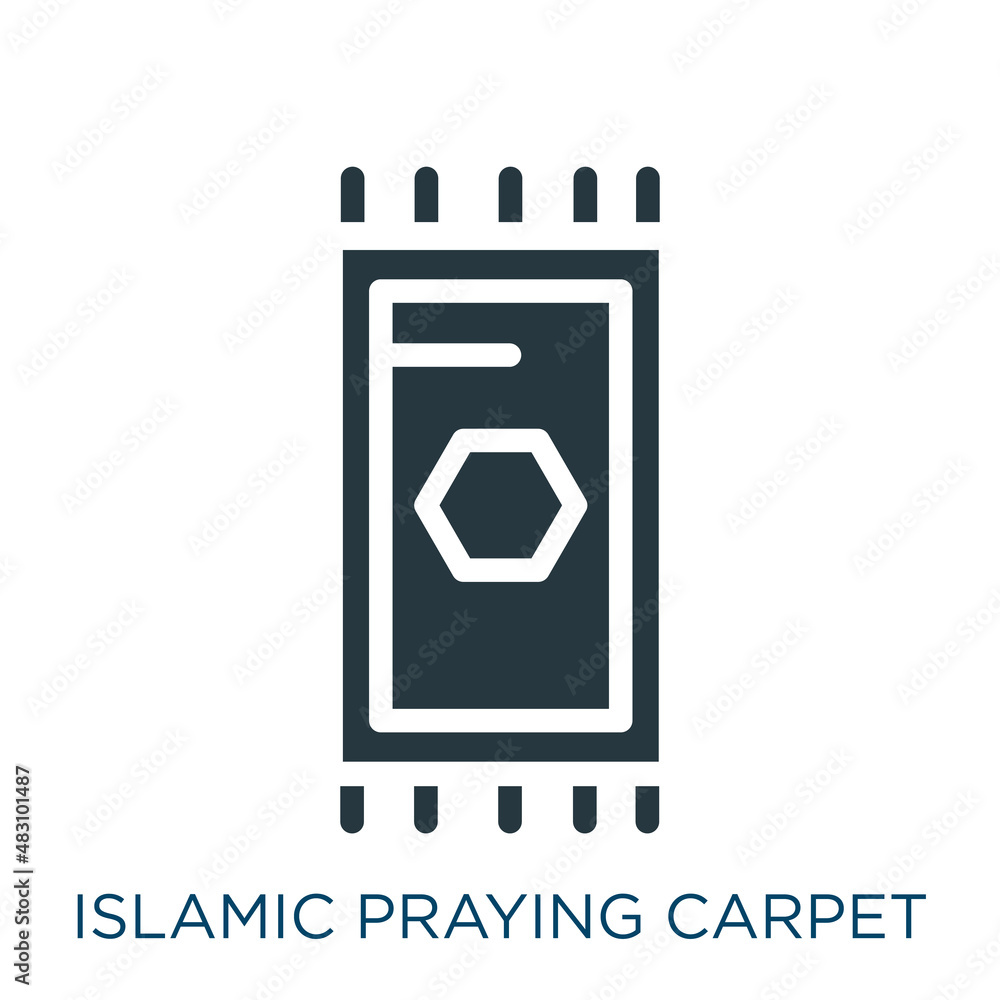 islamic praying carpet vector icon. islamic praying carpet, 1, 2 filled ...
