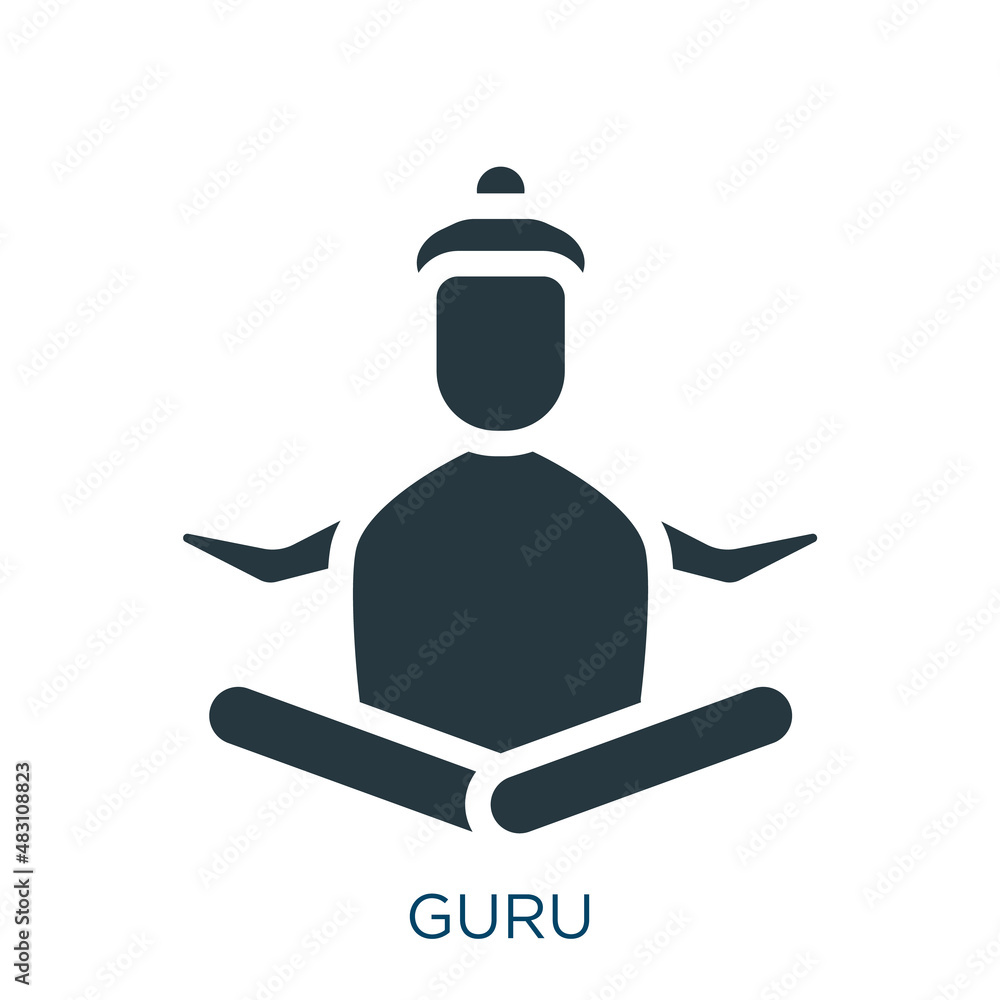 guru vector icon. guru, religion, traditional filled icons from black ...