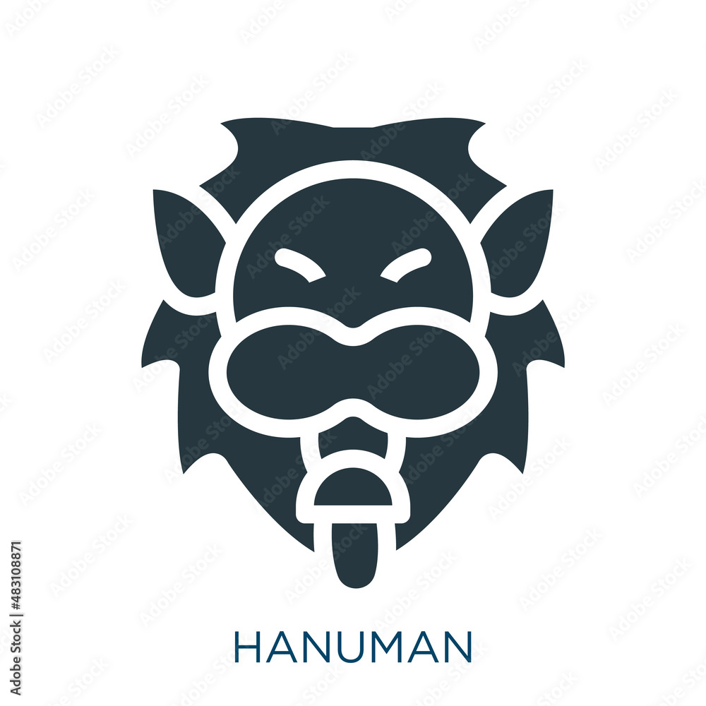 hanuman vector icon. hanuman, monkey, ramayana filled icons from black ...