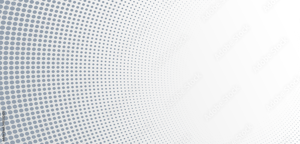 Grey dots in 3D perspective vector abstract background, dotted pattern ...