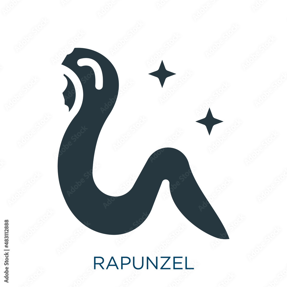 rapunzel vector icon. rapunzel, fantasy, fairy filled icons from black ...