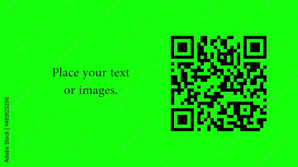 Sequence of QR codes on a green background. Green screen. The QR codes ...