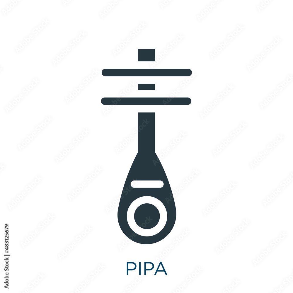 pipa vector icon. pipa, game, kite filled icons from black flat asian ...