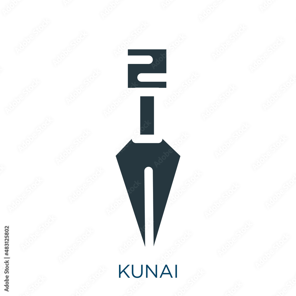 kunai vector icon. kunai, japanese, ninja filled icons from black flat ...