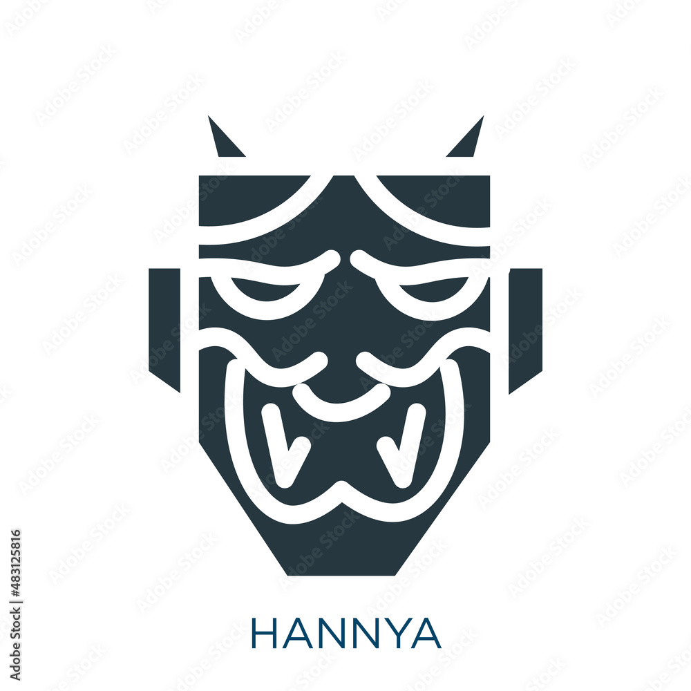 hannya vector icon. hannya, mask, japan filled icons from black flat ...
