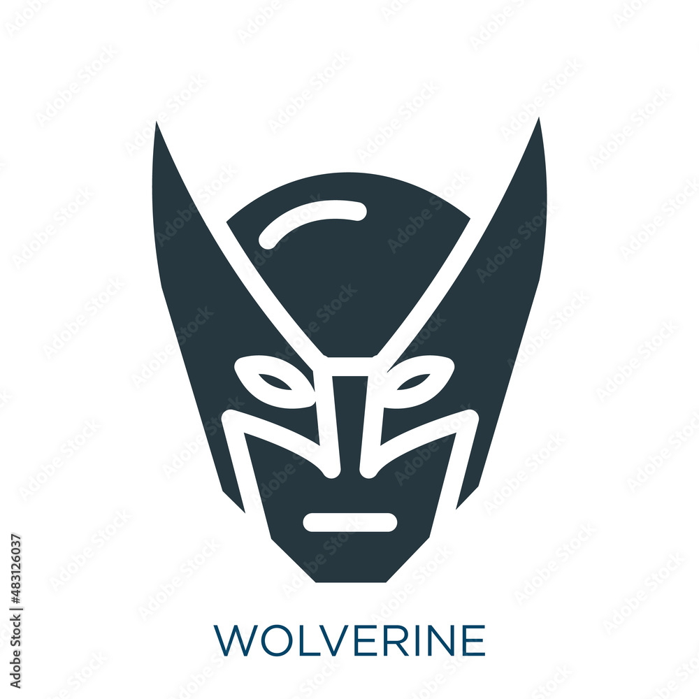 wolverine vector icon. wolverine, fauna, animal filled icons from black ...
