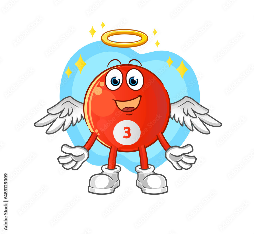 red billiard ball angel with wings vector. cartoon character Stock ...