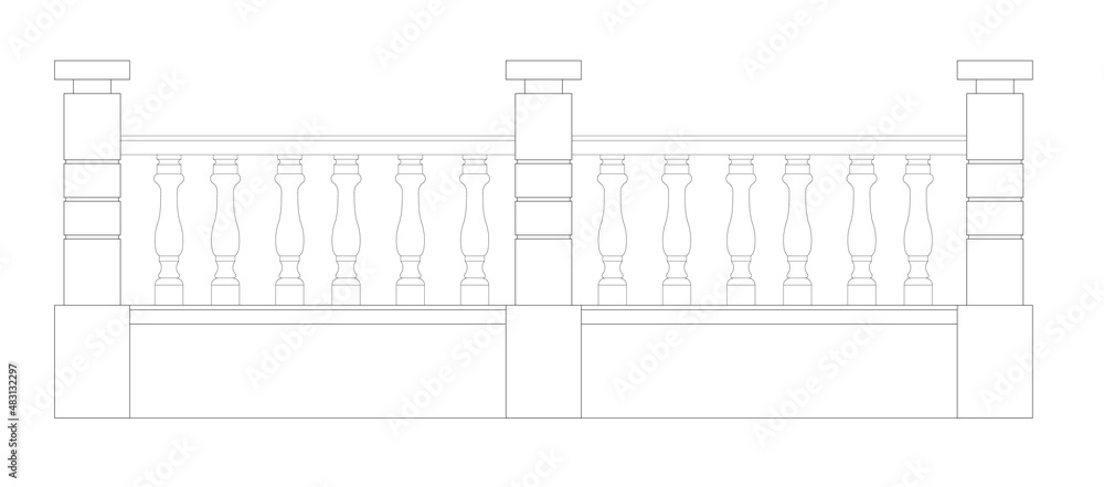 2 section of 2D decorative fencing drawing. Created using the CAD ...