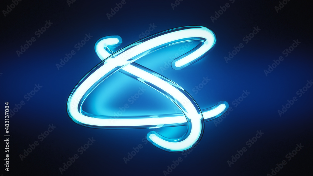 blue neon light abstract sign Stock-Illustration | Adobe Stock