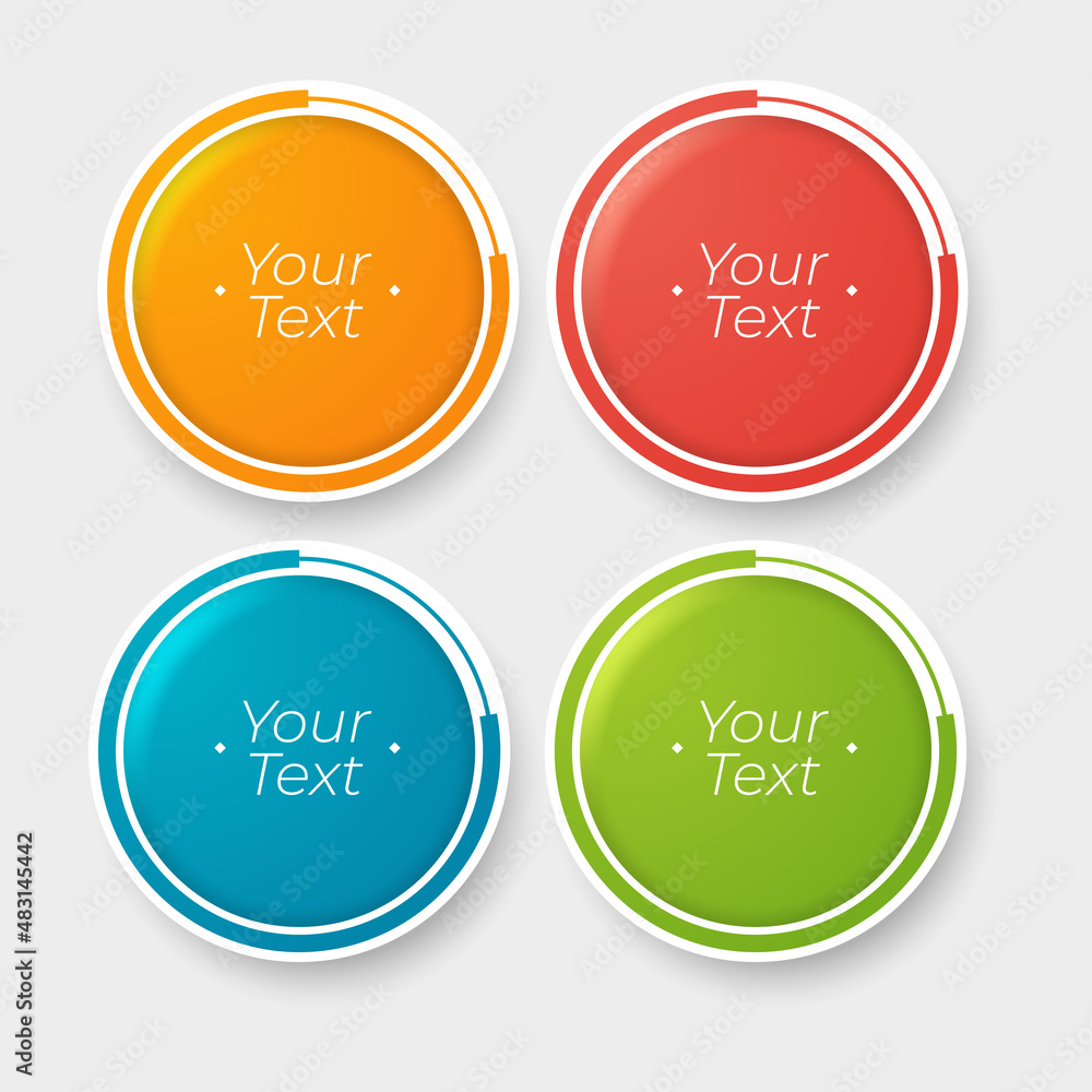 3d circular buttons in four colors with text space Stock Vector | Adobe ...