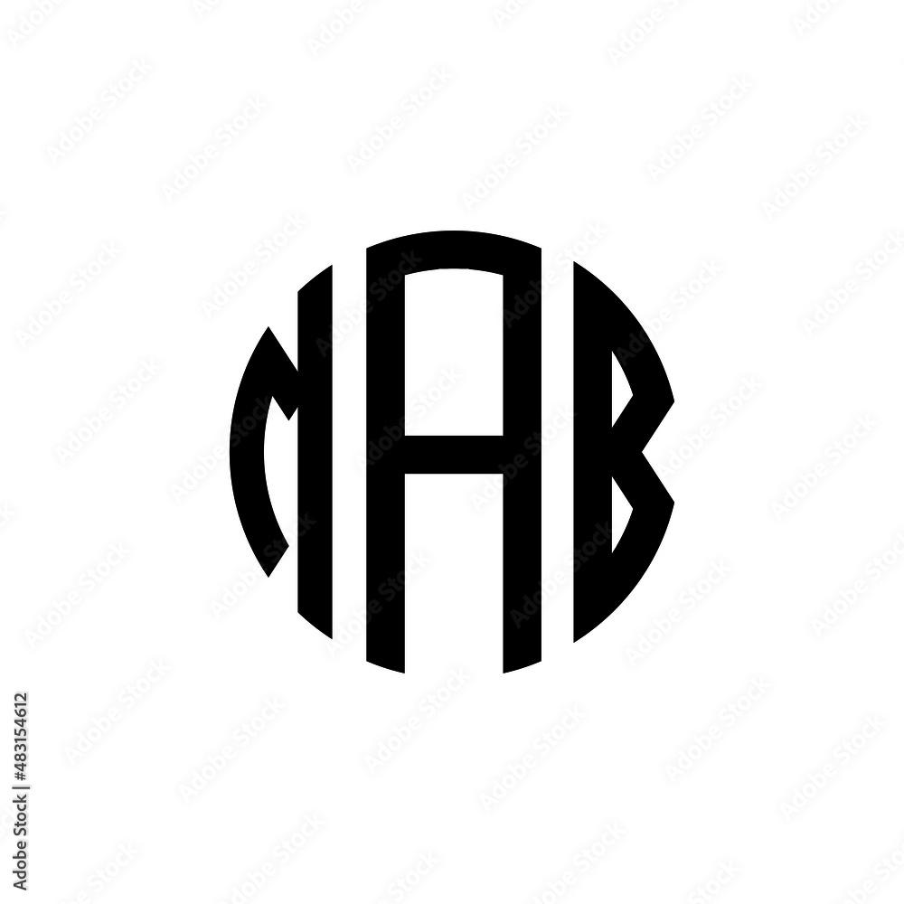 MAB letter logo design. MAB modern letter logo with black background ...