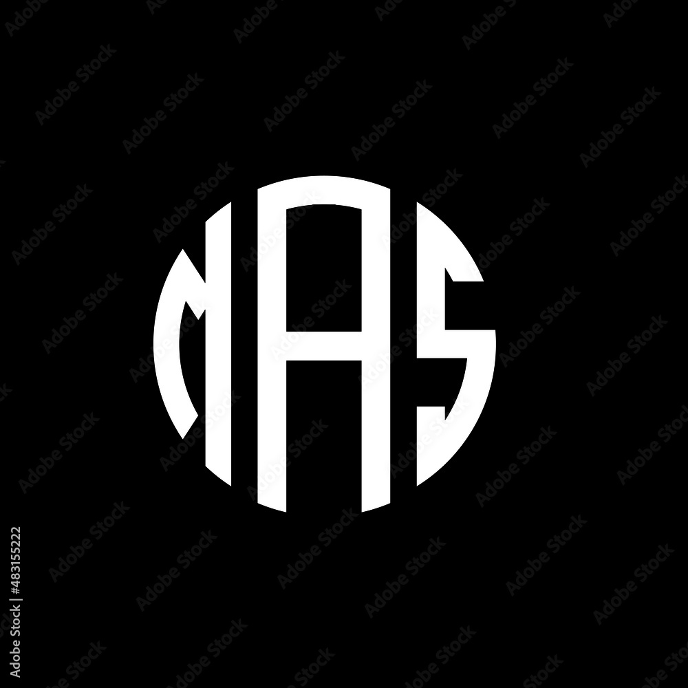 MAS letter logo design. MAS modern letter logo with black background ...