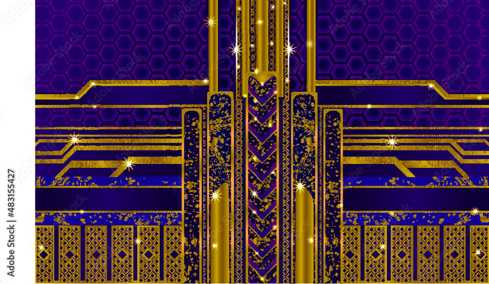 Golden royal vector wall illustration Stock Vector | Adobe Stock