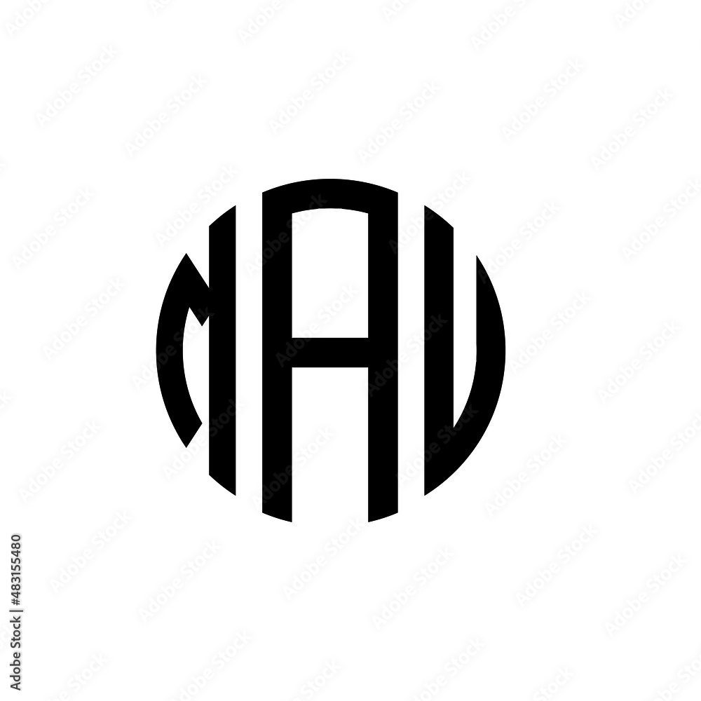 MAV letter logo design. MAV modern letter logo with black background ...