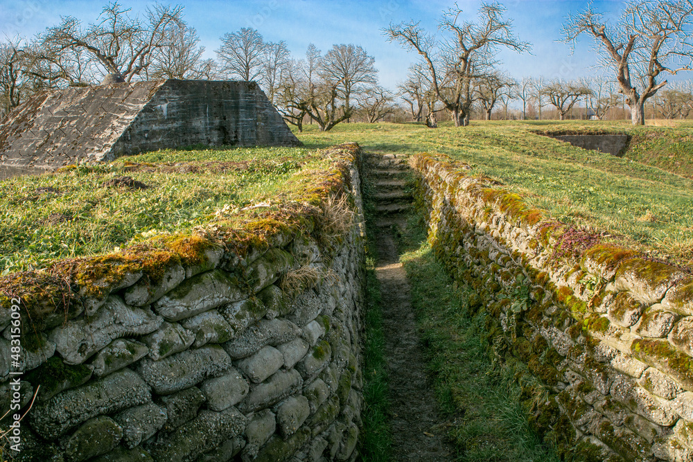 Part of the fortification of a historic defence system in the ...