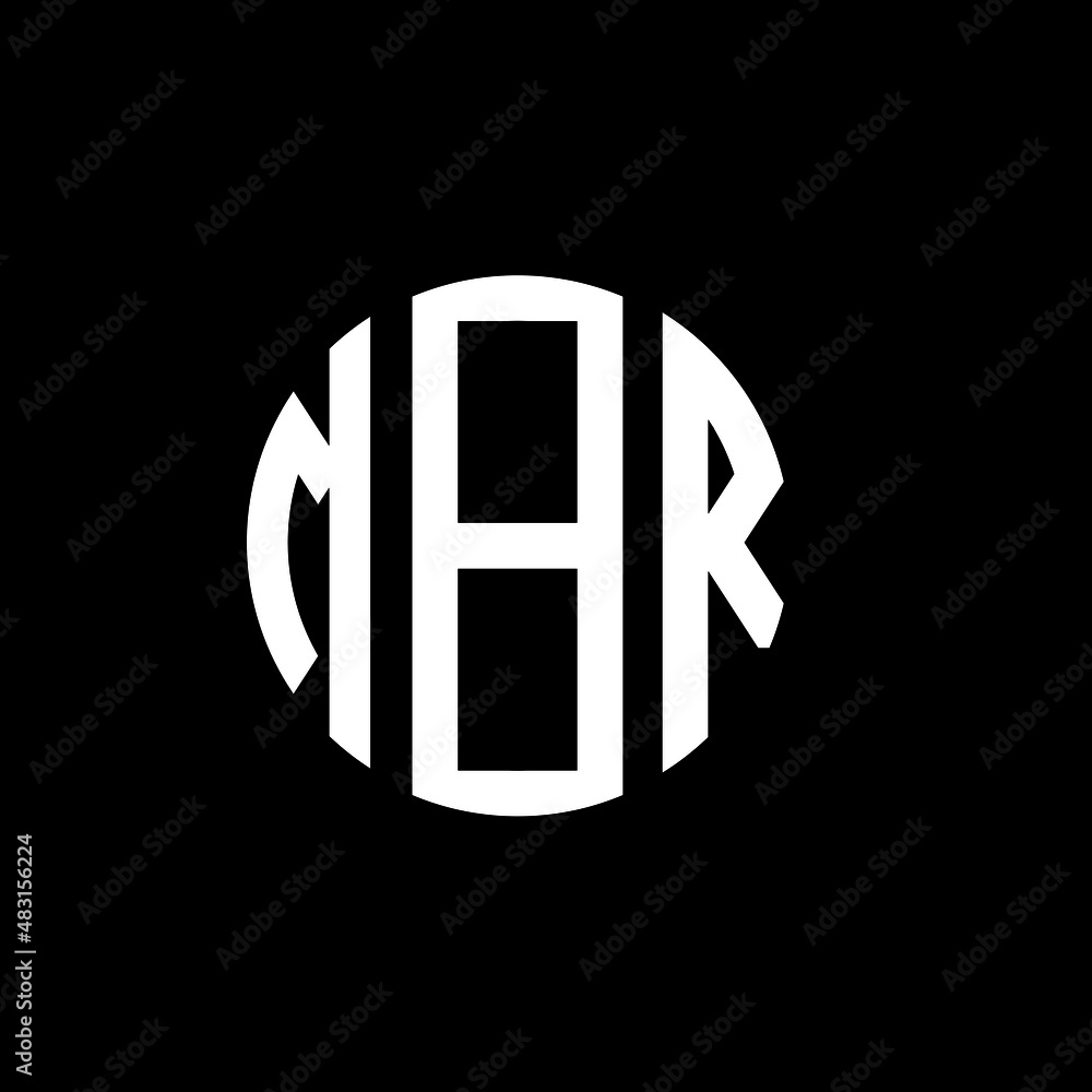 MBR letter logo design. MBR modern letter logo with black background ...