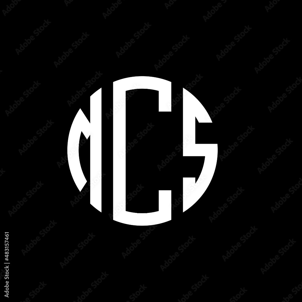 MCS letter logo design. MCS modern letter logo with black background ...