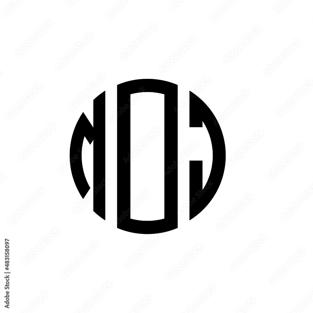 MDJ letter logo design. MDJ modern letter logo with black background ...
