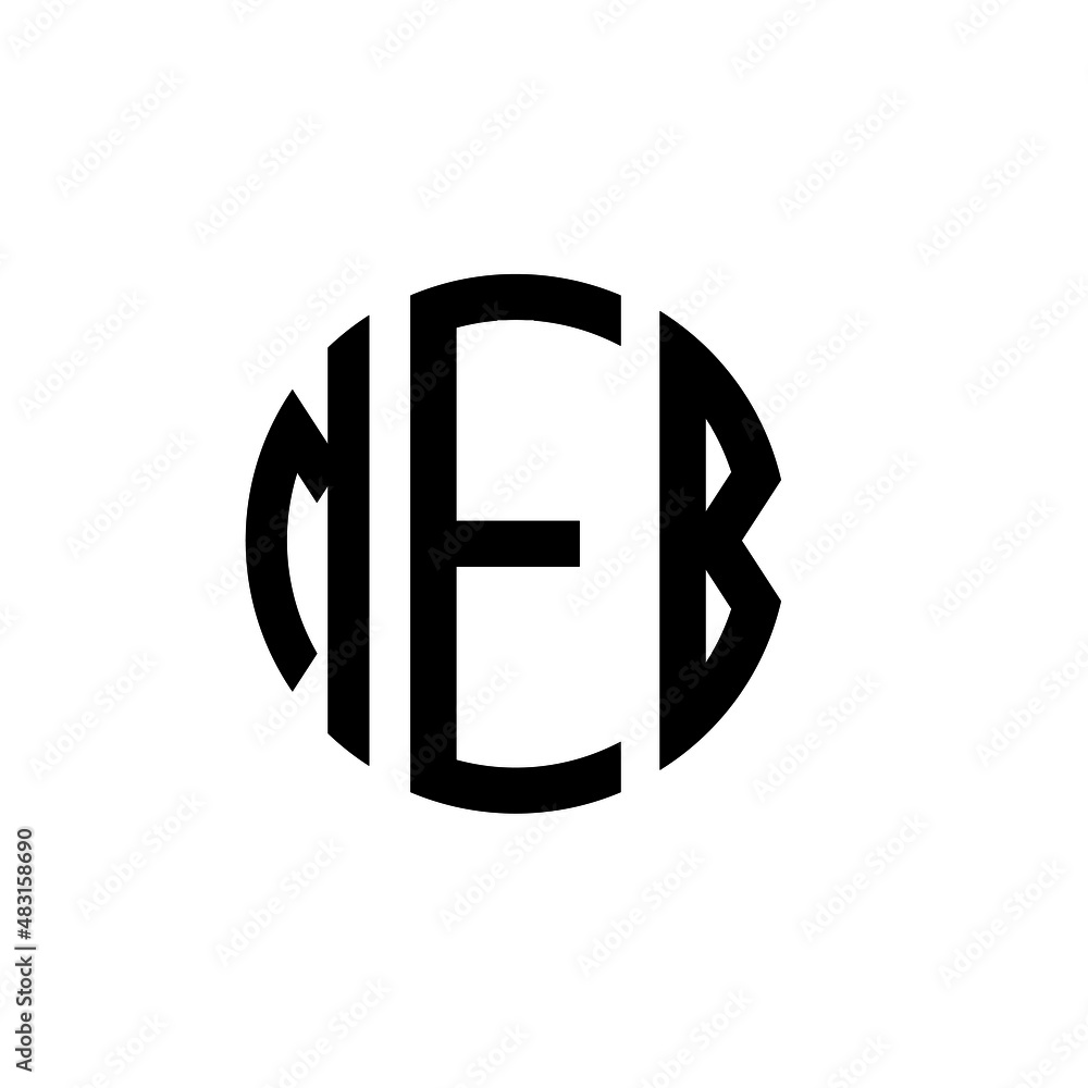 MEB letter logo design. MEB modern letter logo with black background ...