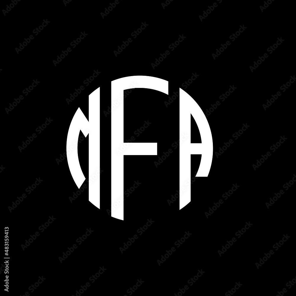 MFA letter logo design. MFA modern letter logo with black background ...