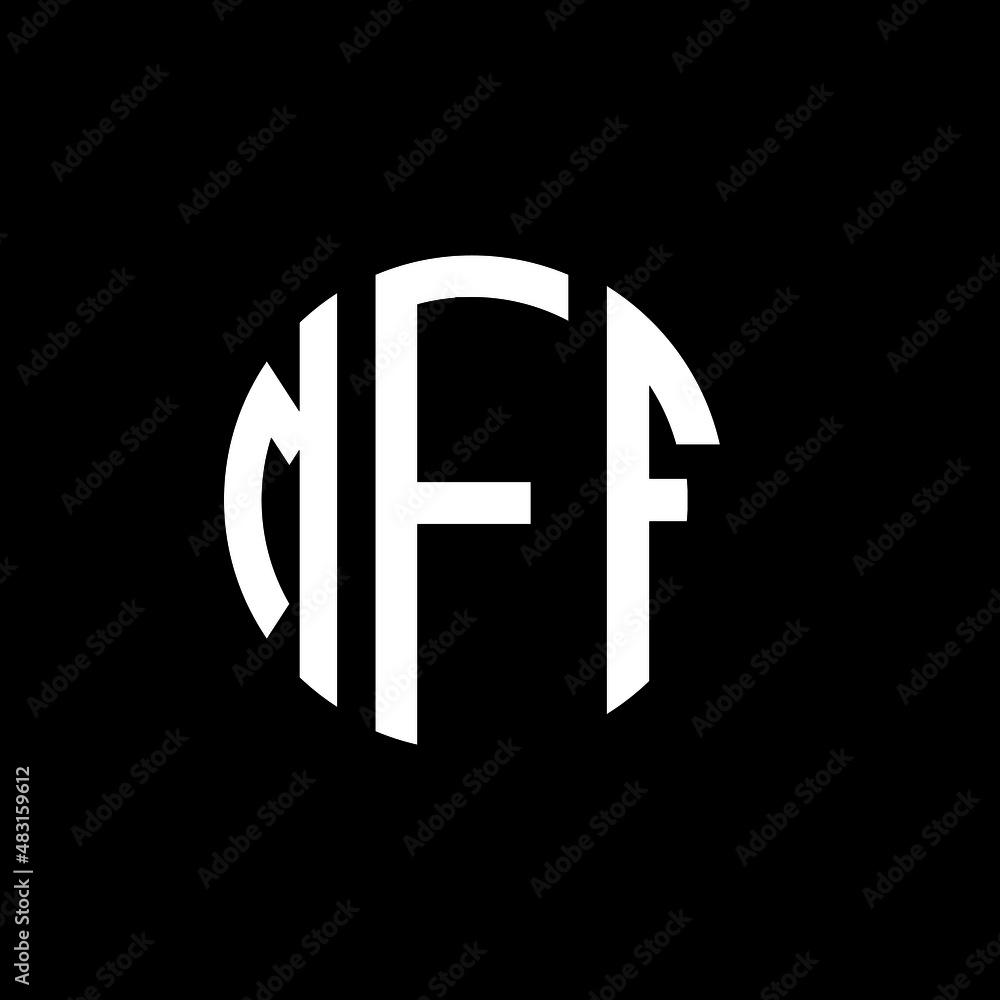 MFF letter logo design. MFF modern letter logo with black background ...