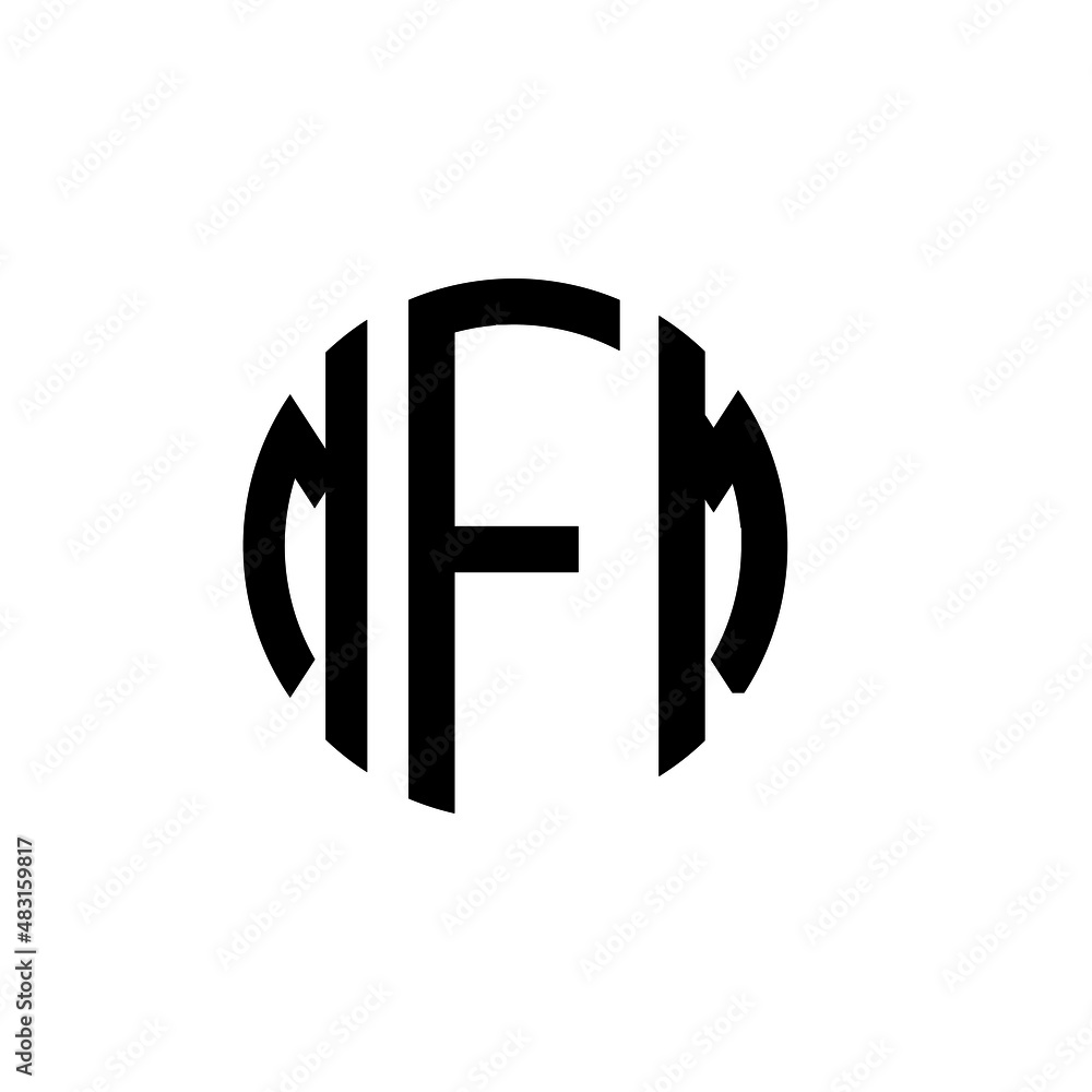 MFM letter logo design. MFM modern letter logo with black background ...