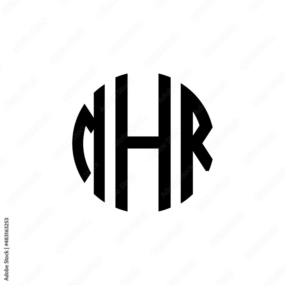 MHR letter logo design. MHR modern letter logo with black background ...