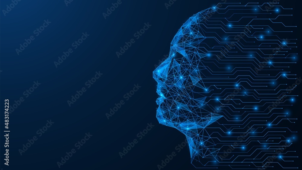 The printed circuit board forms the contour of a person's face. Loading ...