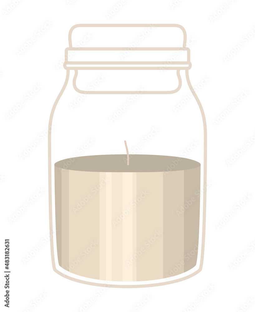 candle jar illustration Stock Vector | Adobe Stock