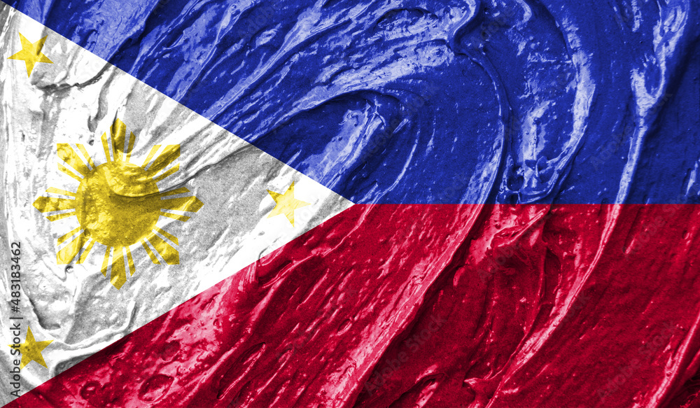 Philippines flag on watercolor texture. 3D image Stock Illustration ...