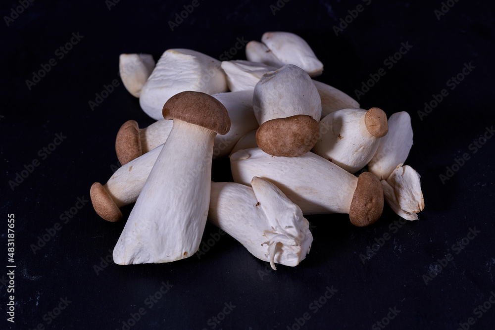 Pleurotus eryngii is an edible mushroom native to Mediterranean regions ...