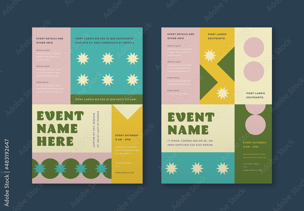 Colorful Poster Designs Stock Template | Adobe Stock