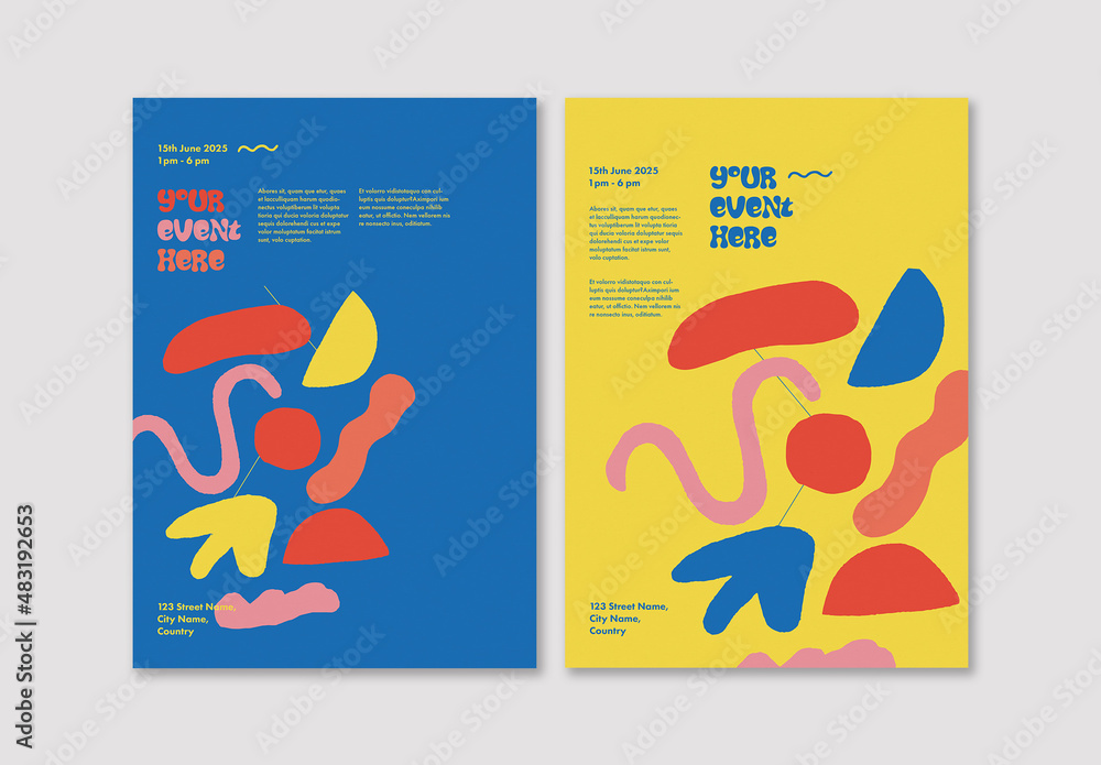 Fun Colorful Event Poster Stock Template | Adobe Stock