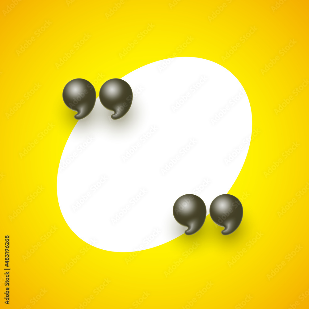 3d quote realistic render design in cute cartoon style volumetric icons ...