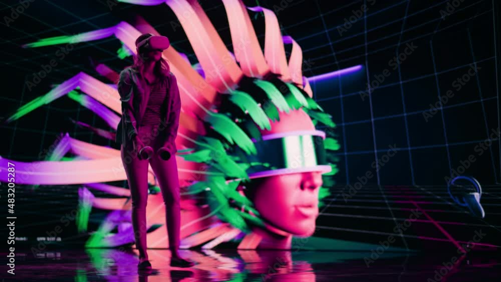 Digital Artist Using VR Software to Create a 3D Piece of Art: Designing ...
