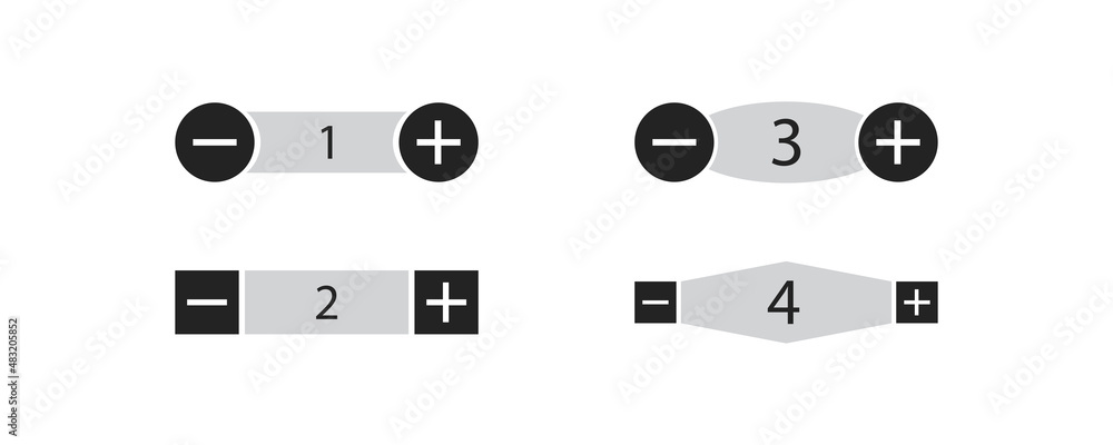 Addition and subtraction icons on white background. Vector symbol for ...