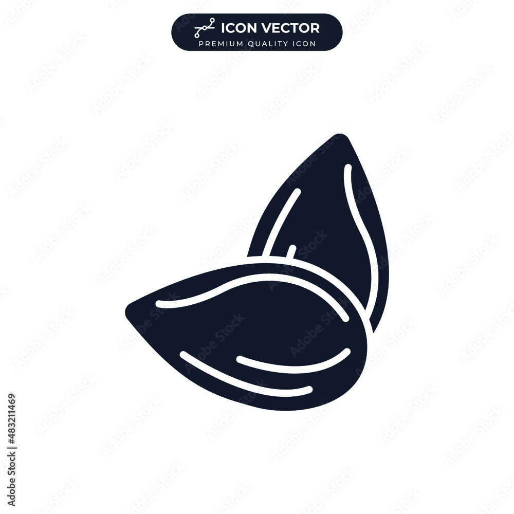 Almond icon symbol template for graphic and web design collection logo ...